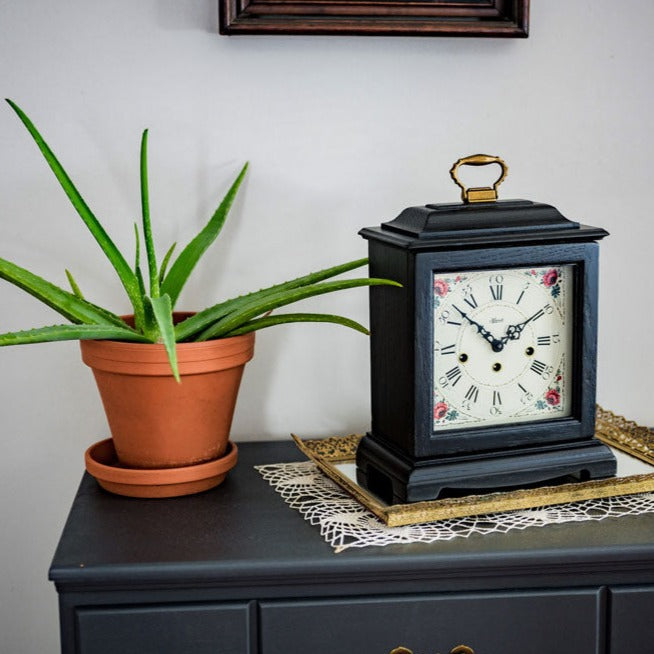 Hermle Instow Mechanical Mantel Clock - Black - Westminster Chime ...