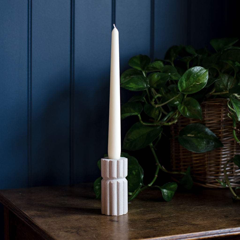 Rock Ribbed Sandstone Candlestick Holder – Arthur Cameron