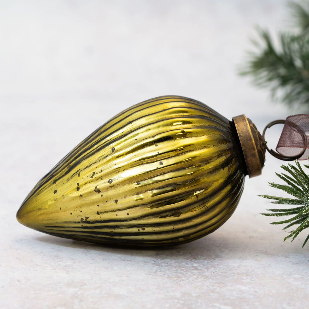 3" Olive Glass Pinecone – Arthur Cameron