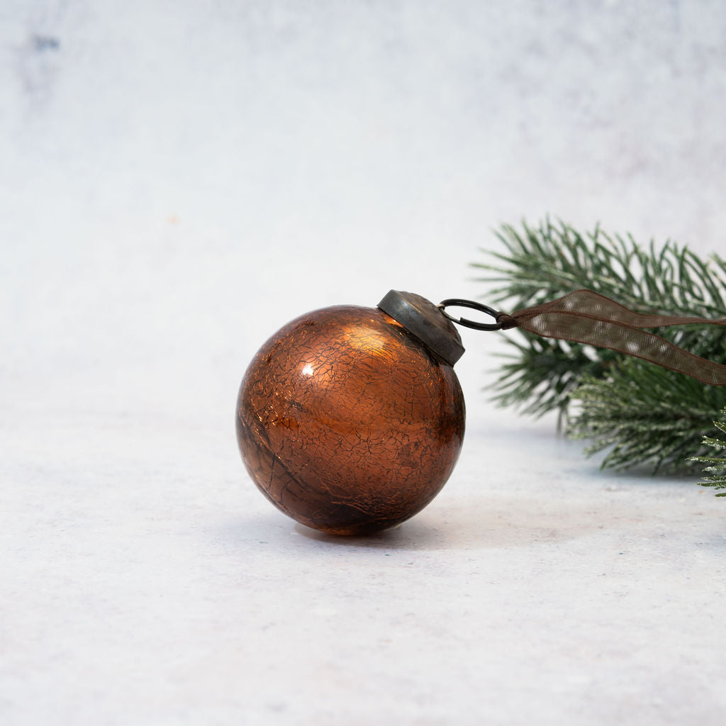 2" Russet Crackle Glass Christmas Bauble – Arthur Cameron