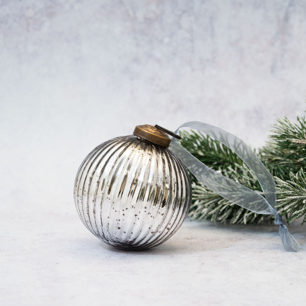 3" Slate Glass Ribbed Ball Decoration – Arthur Cameron