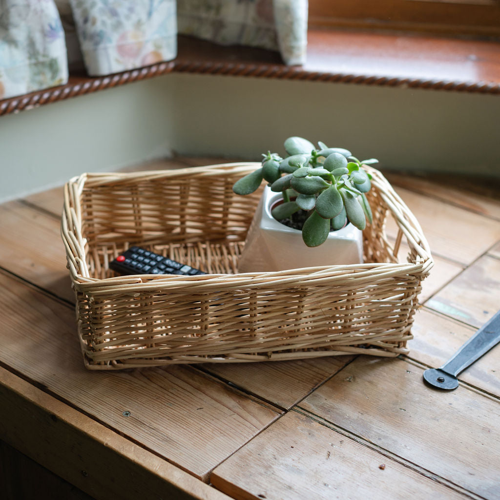 Natural Rectangular Wicker Shallow Storage Tray – Arthur Cameron