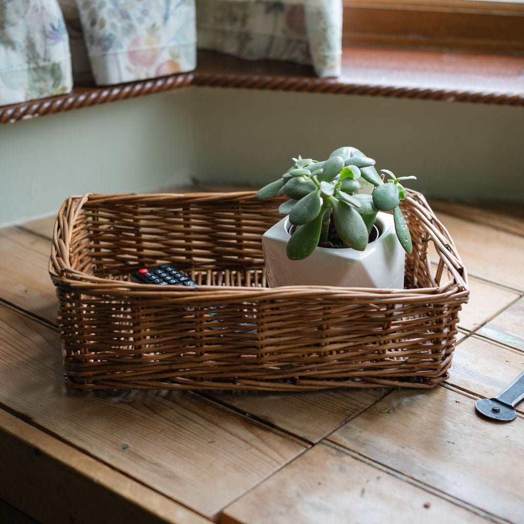 Distilled Brown Rectangular Wicker Shallow Storage Tray – Arthur Cameron