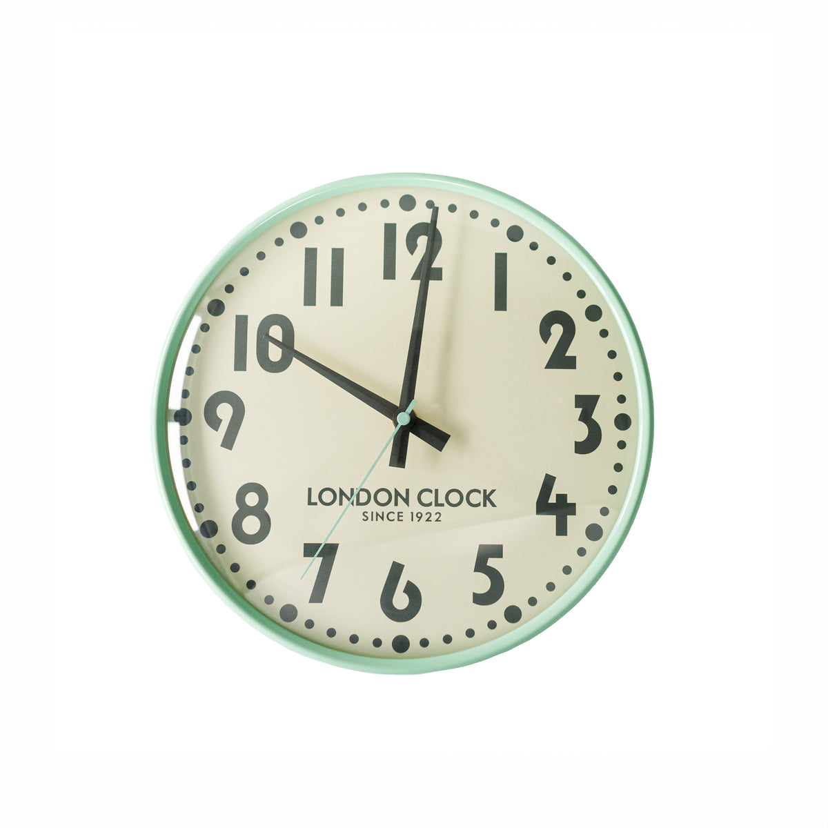 London Clock Company Deep Plastic Round Duck Egg Blue Wall Clock 01279 ...