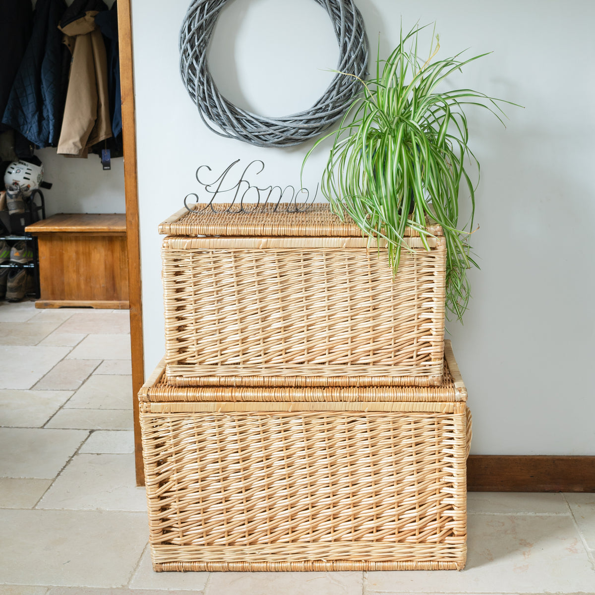 Deluxe Light Grey Rapallo Wicker Storage Basket Trunk – Arthur Cameron