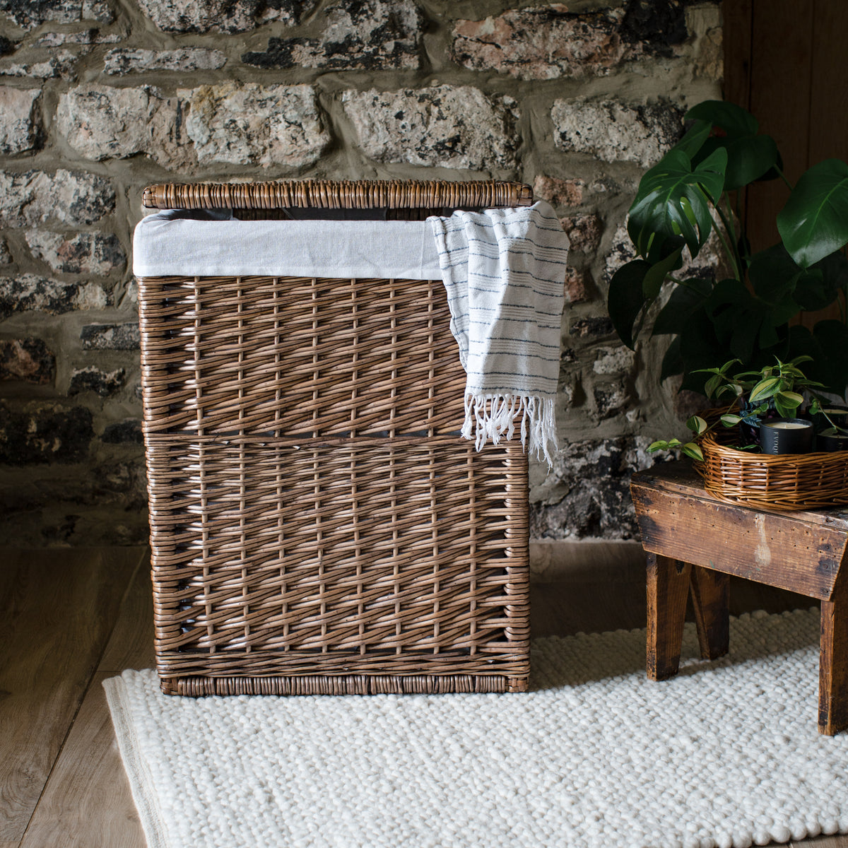 Antique Wash Amalfi Deluxe Rectangular Wicker Laundry Basket – Arthur ...