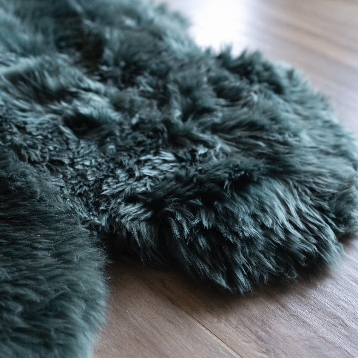 Forest Green Quad Sheepskin Rug (190x120cm) Extra Thick Large Natural ...