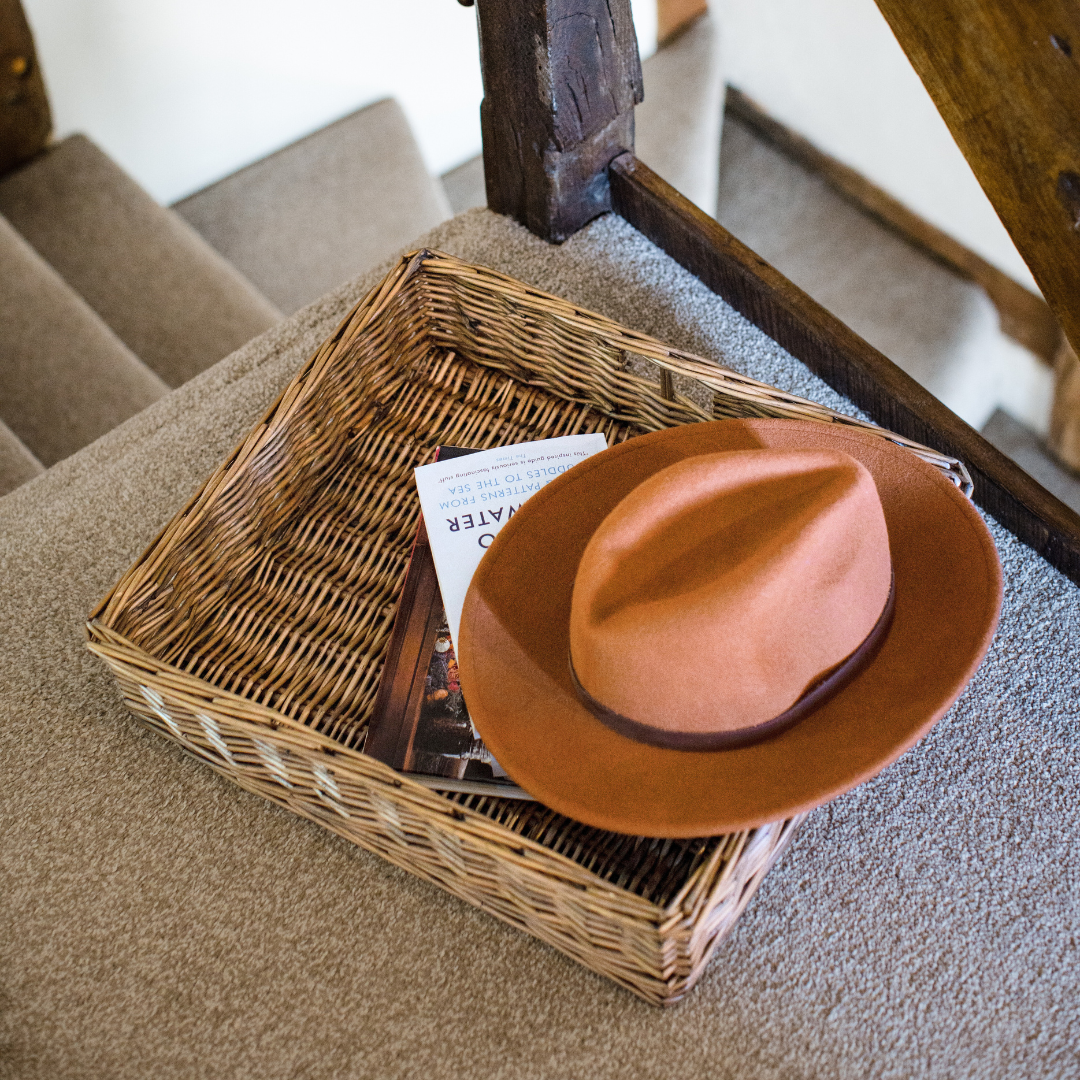 Antique Wash Rectangular Wicker Storage Footstool Tray Basket – Arthur ...