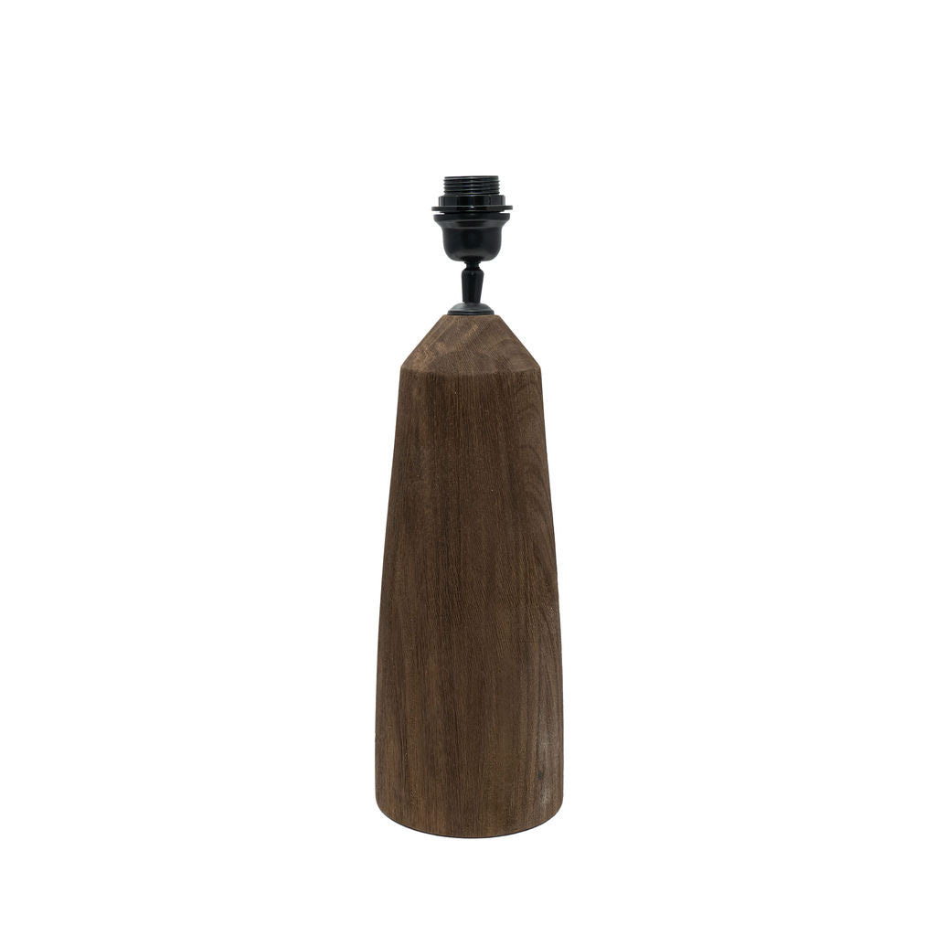 Tormarton - Chocolate Brown Rustic Wooden Table Lamp with Linen Shade ...