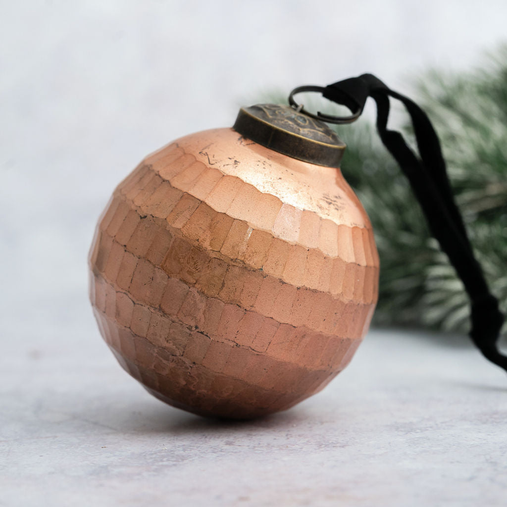 3" Flush Cut Glass Rustic Christmas Bauble – Arthur Cameron