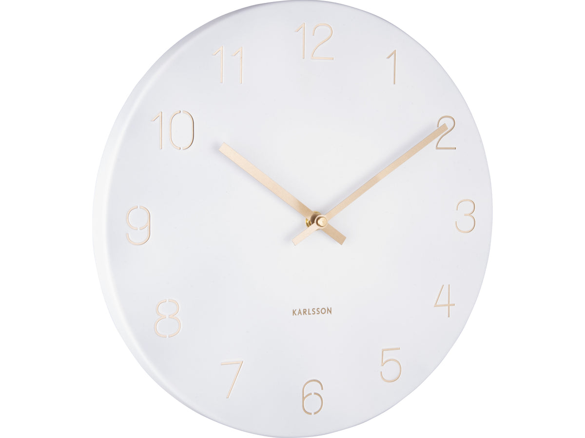 Karlsson Charm Clock with Engraved Small Numbers - White – Arthur Cameron