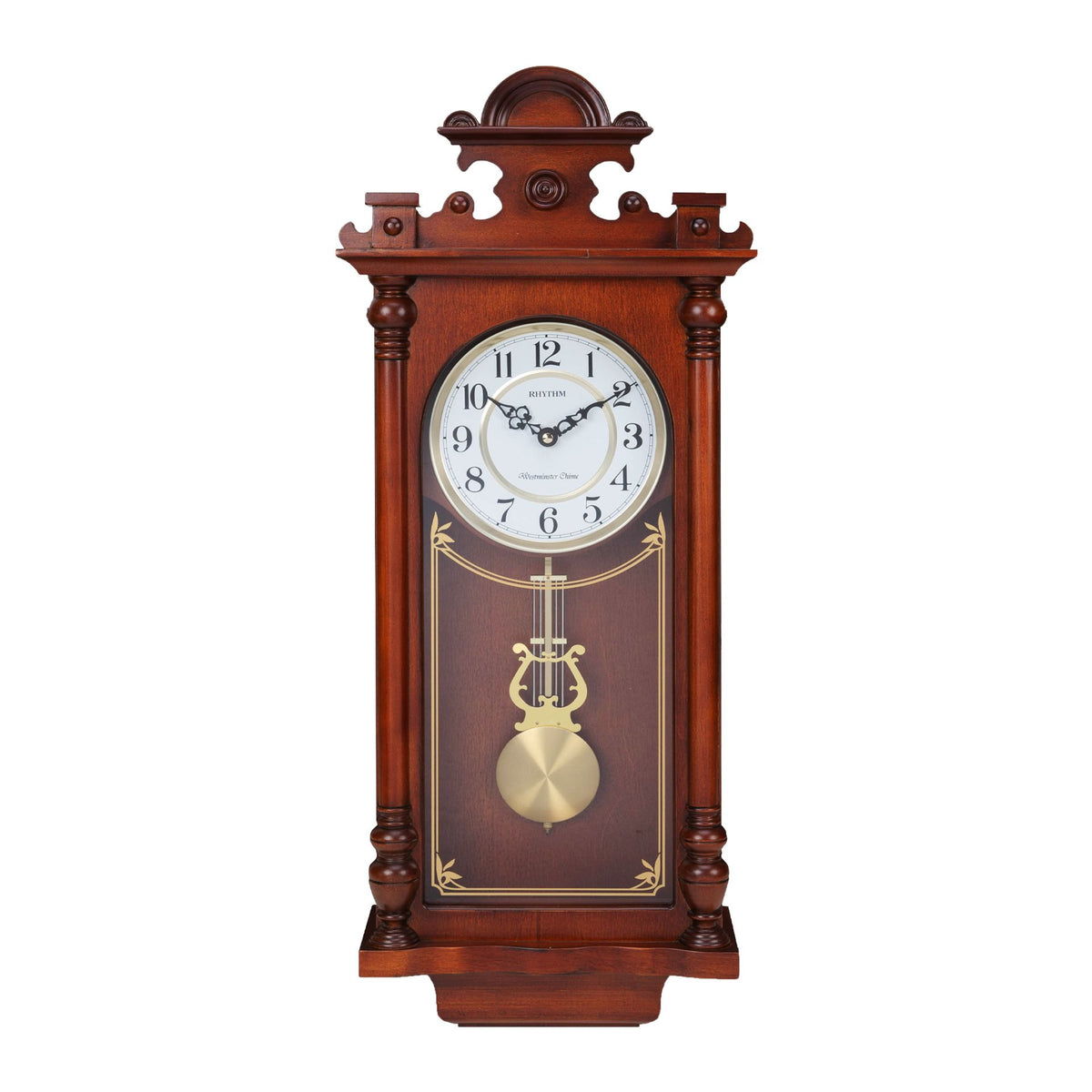 Rhythm Wooden Pendulum SIP Clock With Westminster Chimes CMJ583NR06 ...