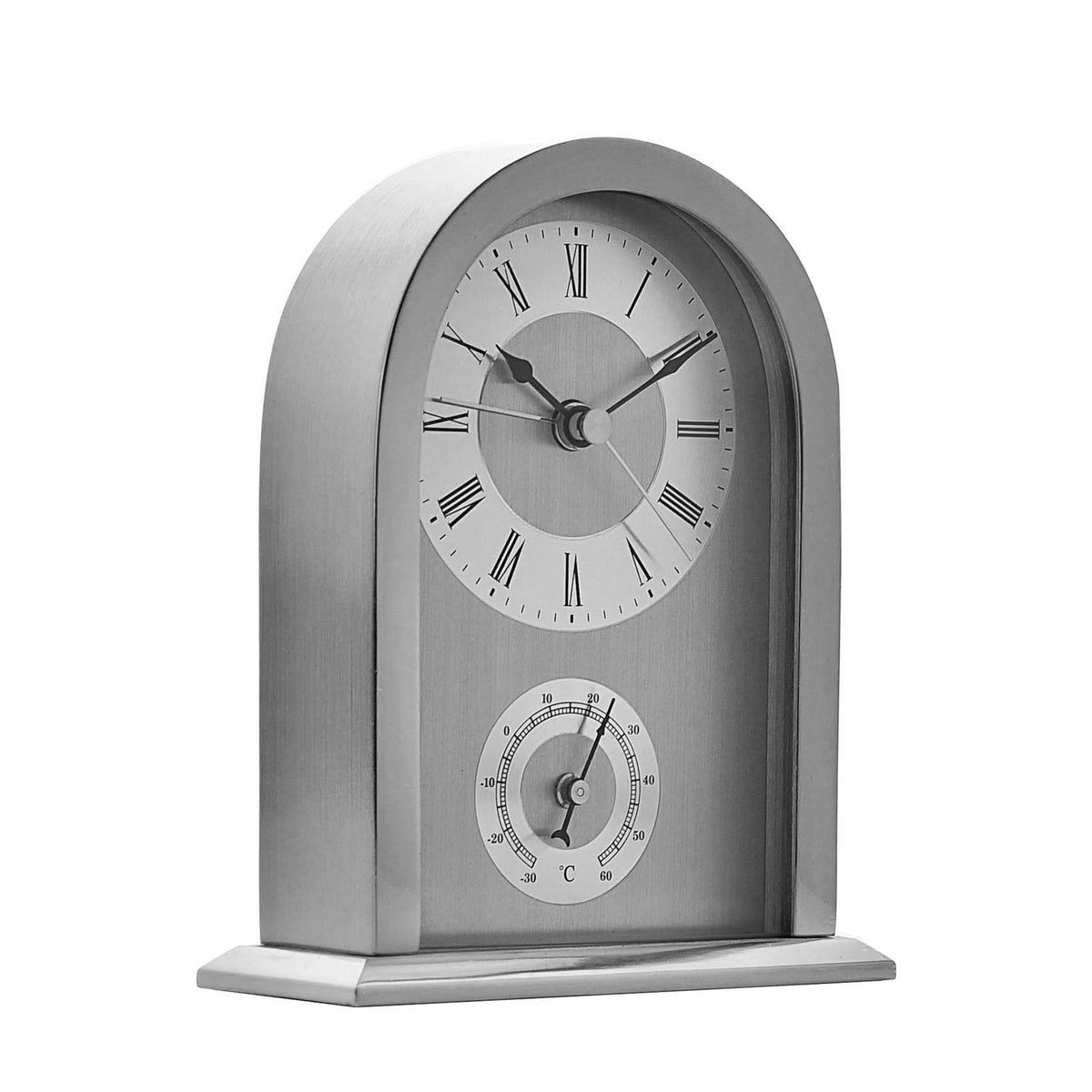 Wm. Widdop Arched Silver Aluminium Mantel Clock – Arthur Cameron