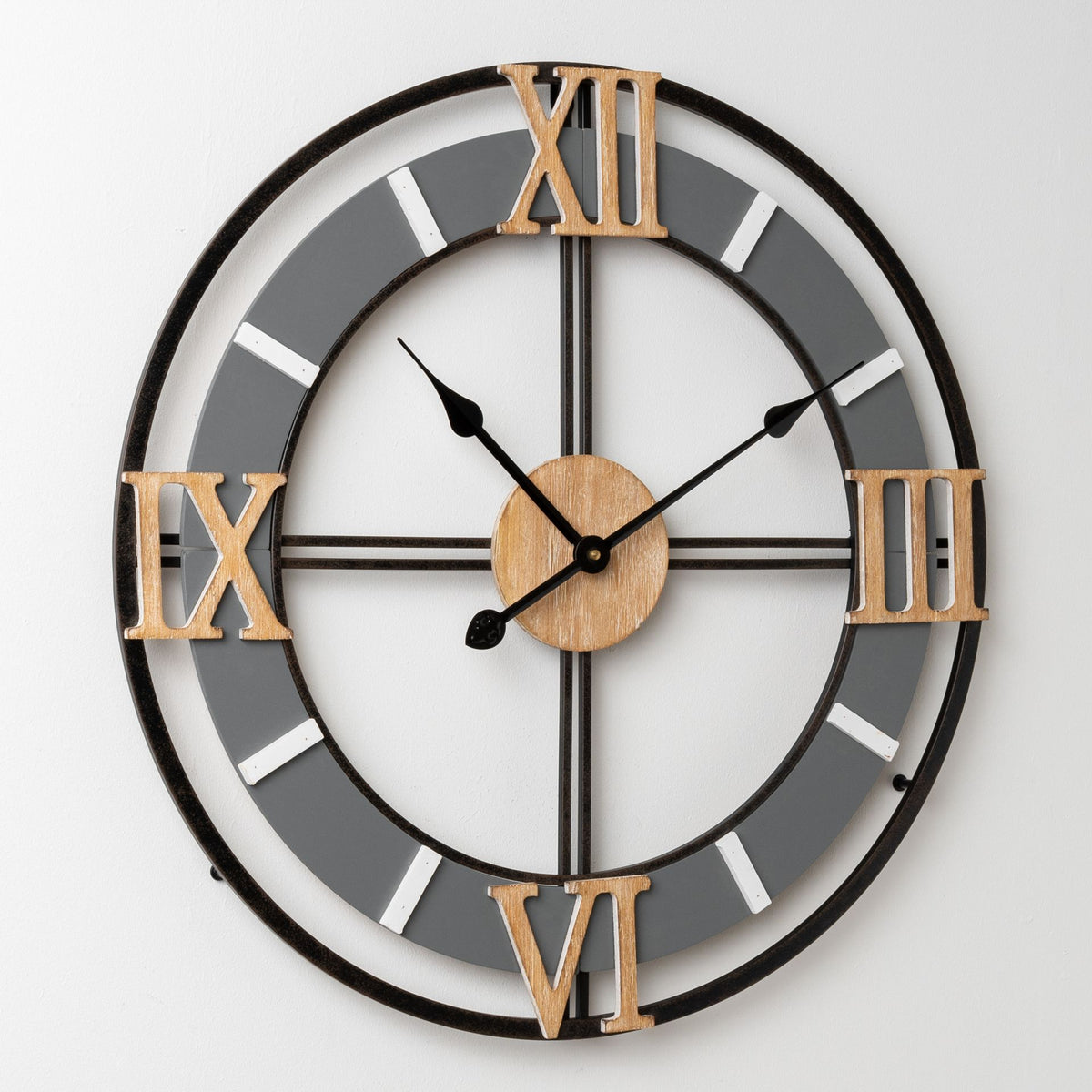 Hometime Metal & MDF Cut-Out Dial Wall Clock - Large 60cm W7991 ...
