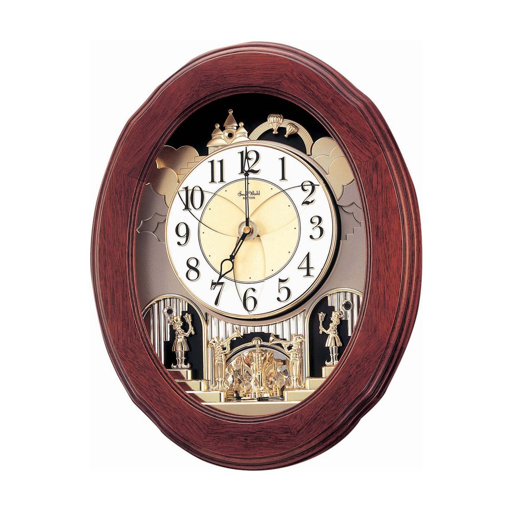 Rhythm Small World Wooden Magic Motion Musical Wall Clock 4MH780WD06 ...
