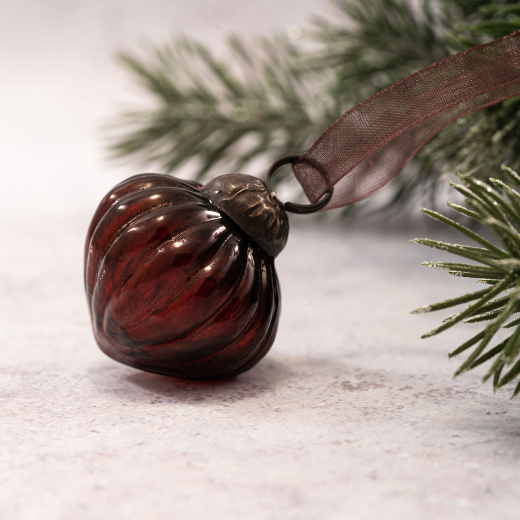 Set of 6 Small 1" Wine Glass Luster Lanterns Christmas Tree Decorations ...