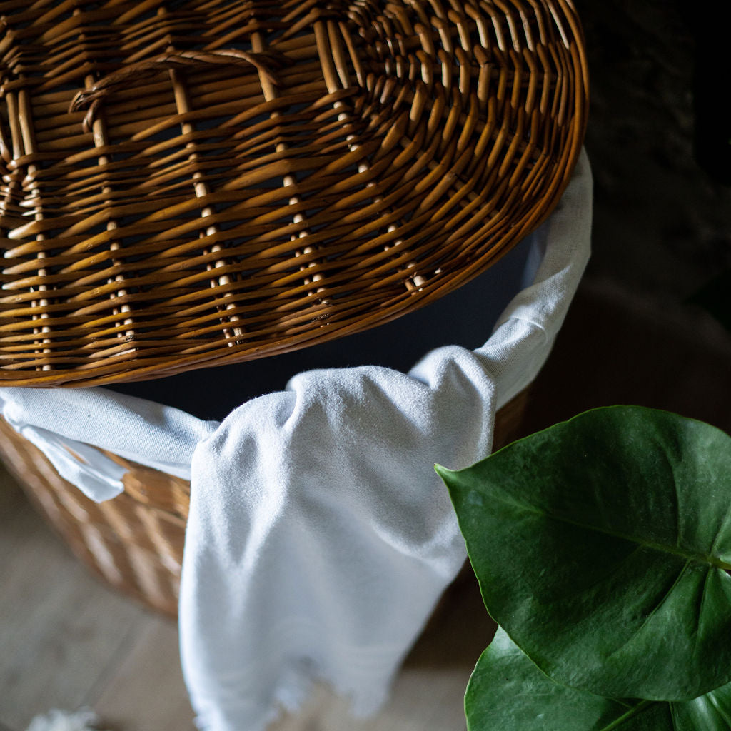 Distilled Brown Oval Wicker Laundry Basket with Lid – Arthur Cameron