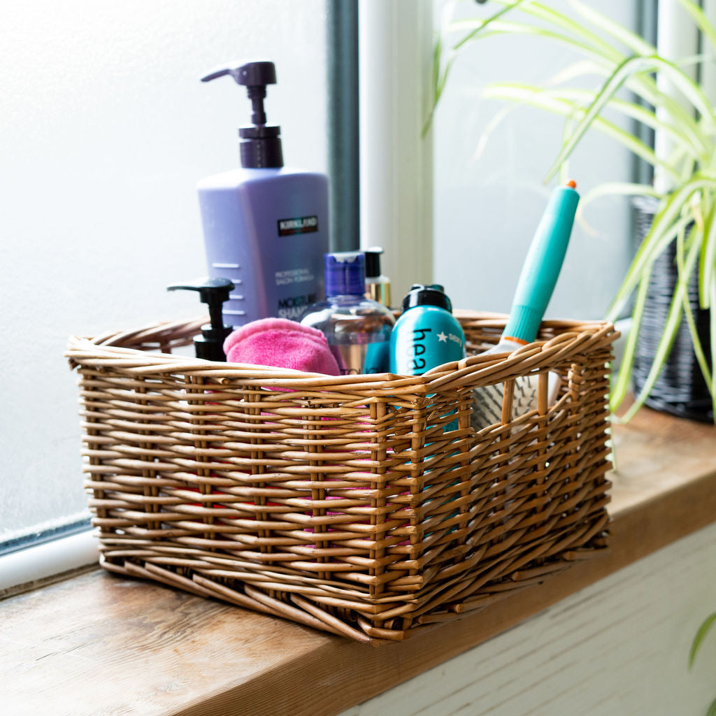 Distilled Brown Rectangular Wicker Storage Basket Tray – Arthur Cameron