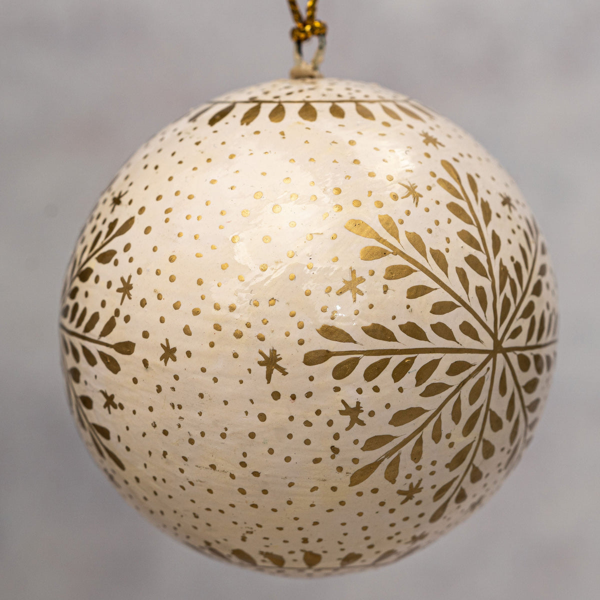3" White Snowflake Paper Mache Christmas Bauble – Arthur Cameron