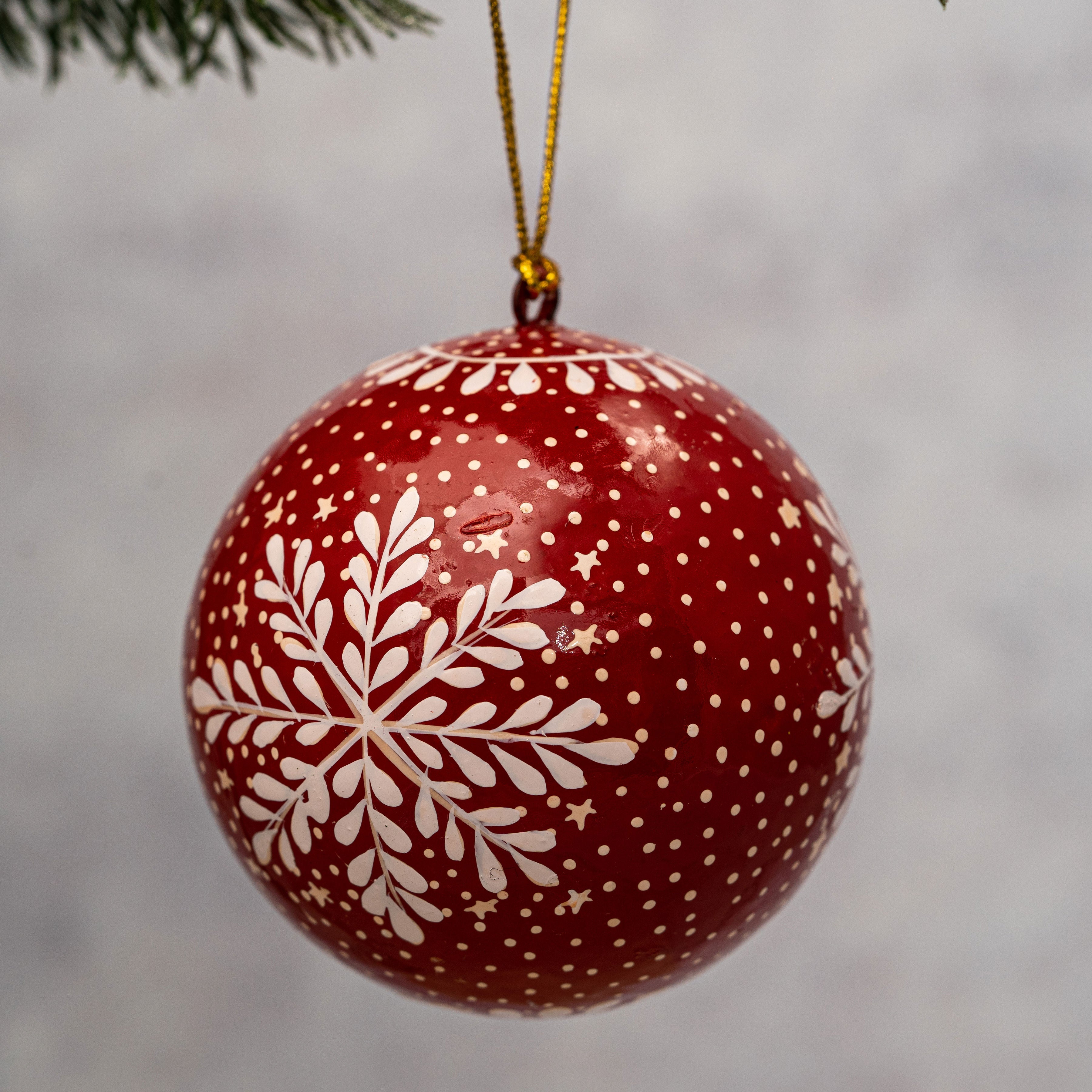 2" Red Snowkflake Christmas Bauble Christmas Decorations – Arthur Cameron