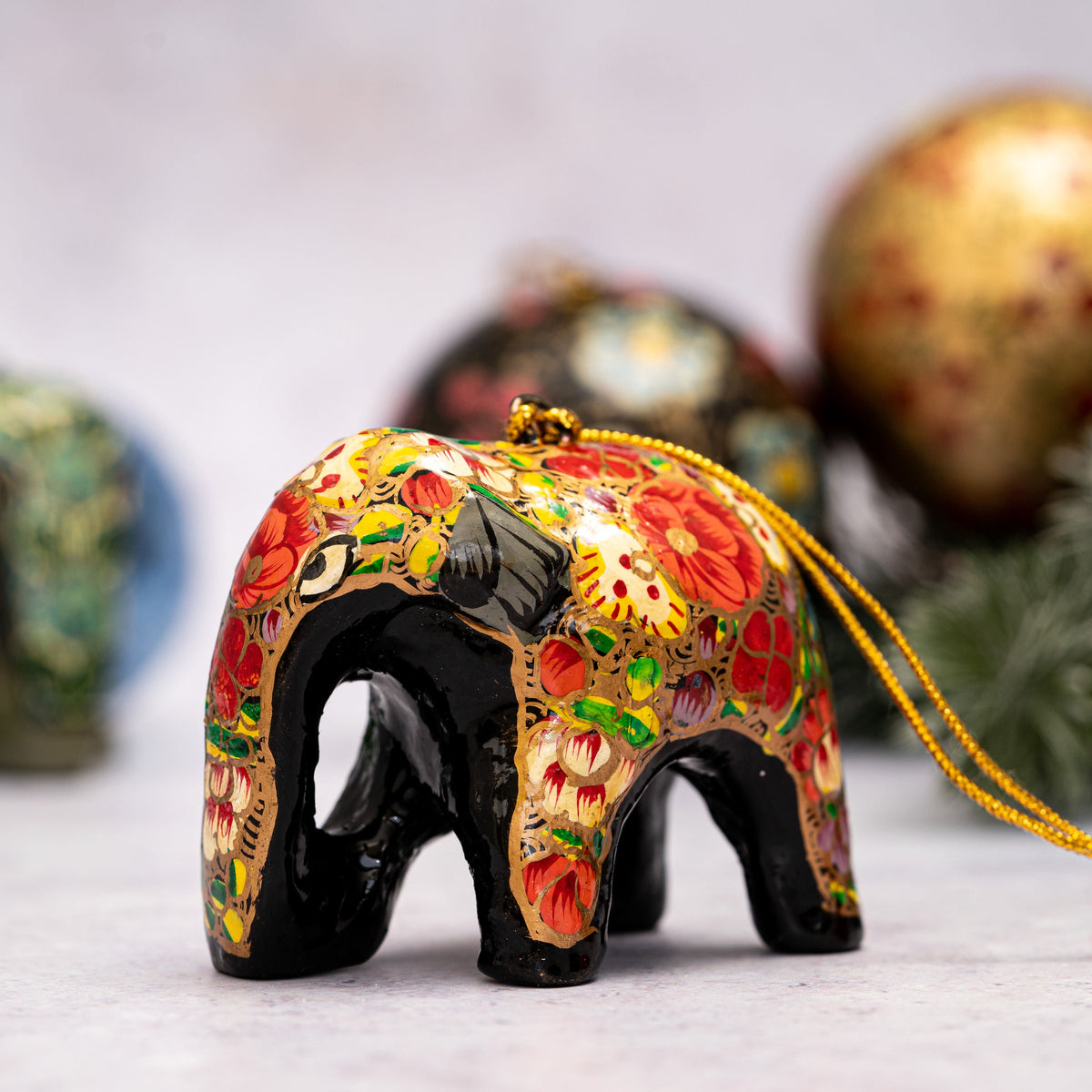 Russian Floral Hanging Elephant Christmas Decorations – Arthur Cameron