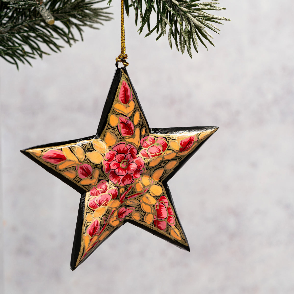 Pink Russian Floral 3D Hanging Star Christmas Decoration – Arthur Cameron