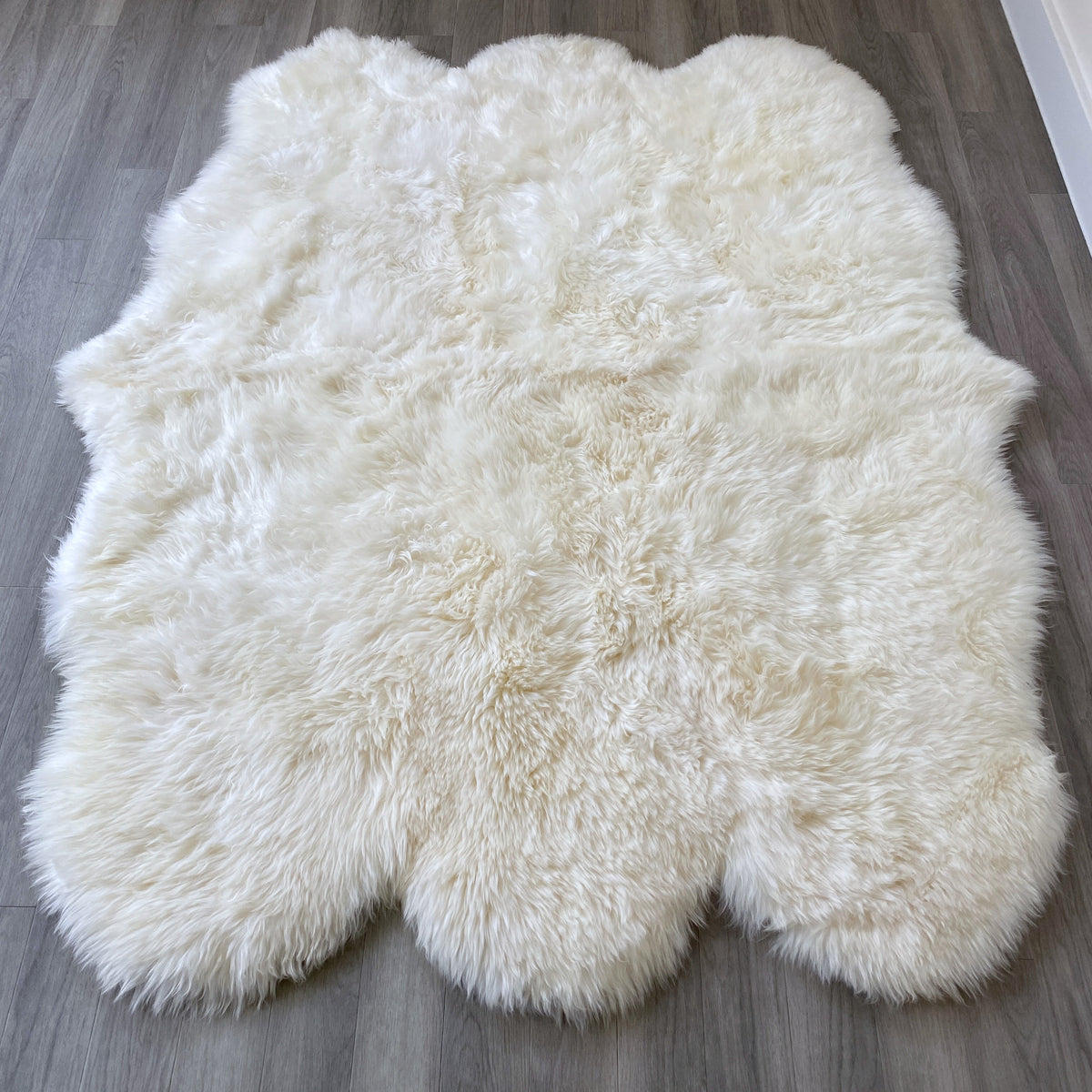 Natural White Sexto Sheepskin Rug (190x155cm) Extra Thick Large Natural ...