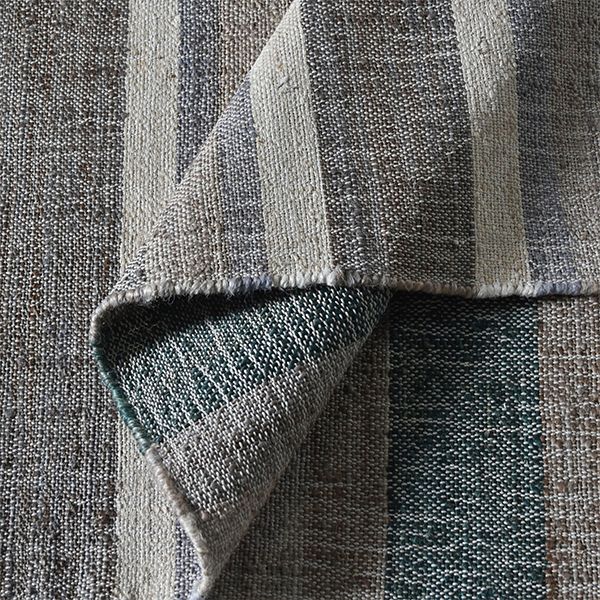 Ivory, Grey & Charcoal 'Diablo' Striped Hand Woven Hemp Rug – Arthur ...