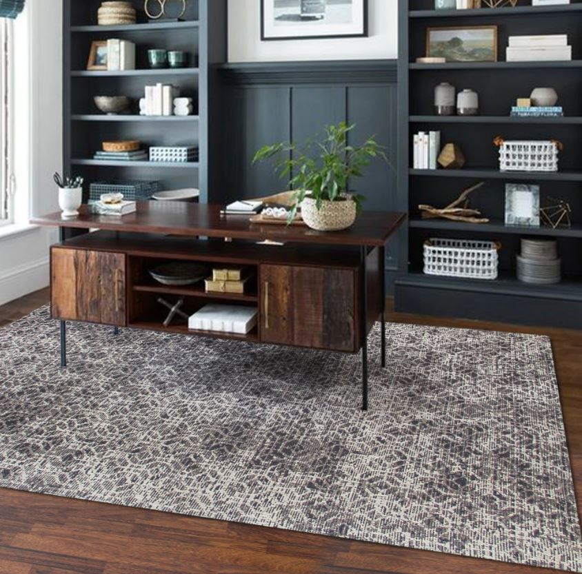 Grey & Ivory Geometric 'Drake' Jacquard Woven Modern Rug – Arthur Cameron