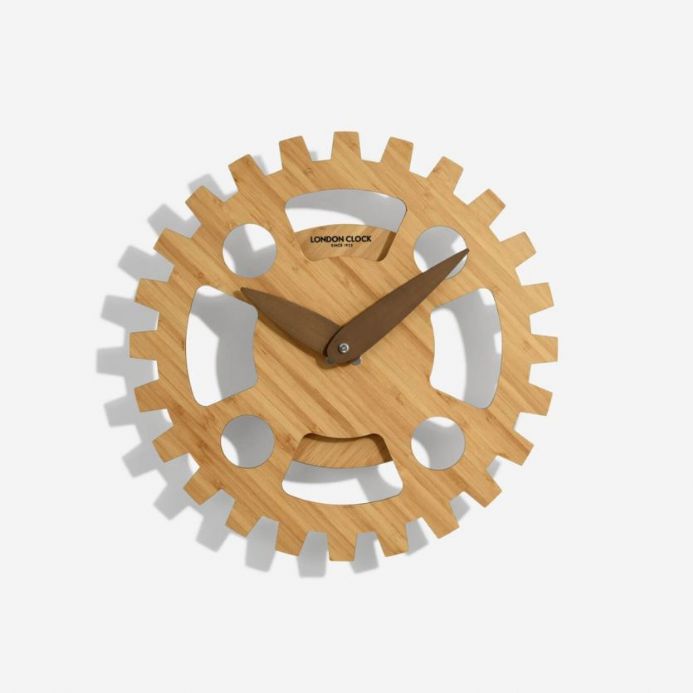 London Clocks Company Wooden Rotating Gear Round Wall Clock 01219 ...