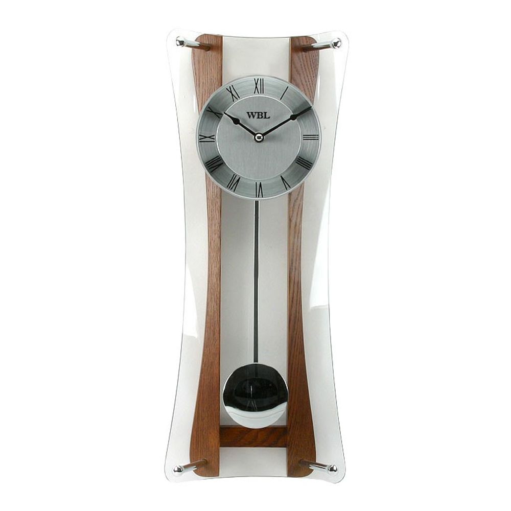 WM. Widdop Oak & Glass Hourglass Pendulum Wall Clock W7330OAK – Arthur ...